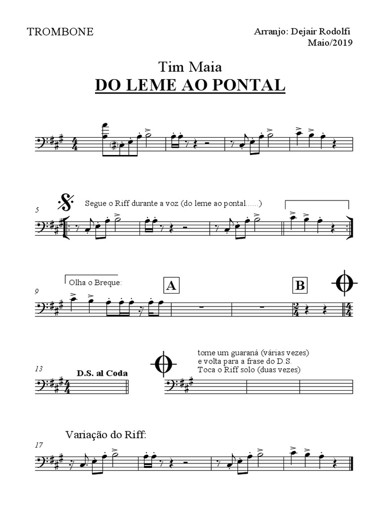 Do Leme Ao Pontal Trombone La Maior | PDF