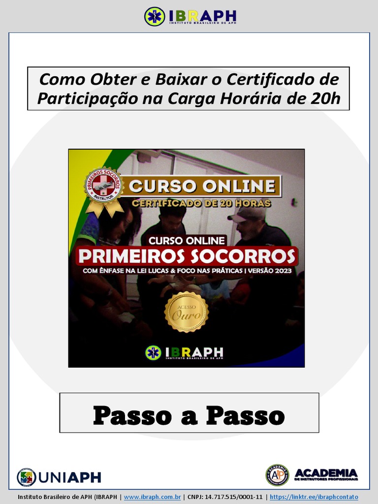 Ibraph - Passo A Passo Certificado - PS Lei Lucas | PDF