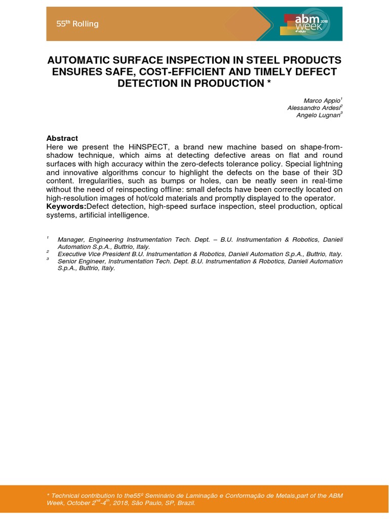 Automatic Surface Inspection in Steel Products Ensures Safe, Cost ...