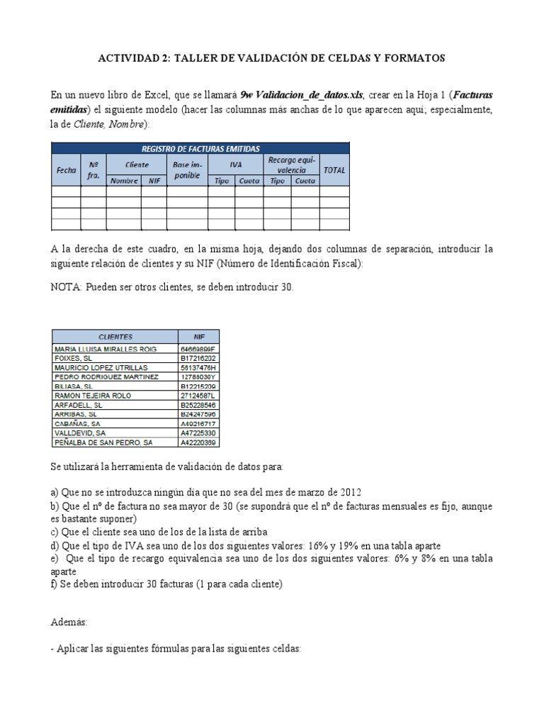 Clase 4-Validaciones | PDF | Microsoft Excel | Informática