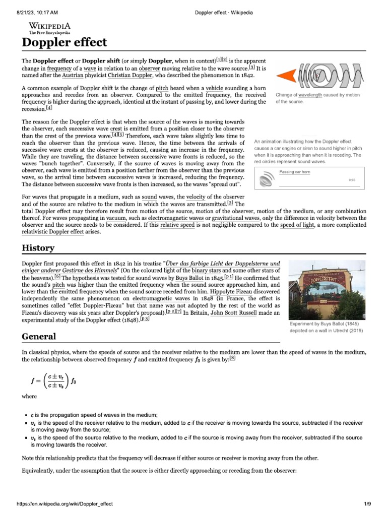 Doppler Effect | PDF