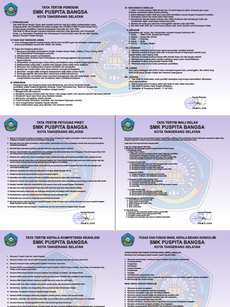 Tata Tertib Guru SMK Puspita | PDF