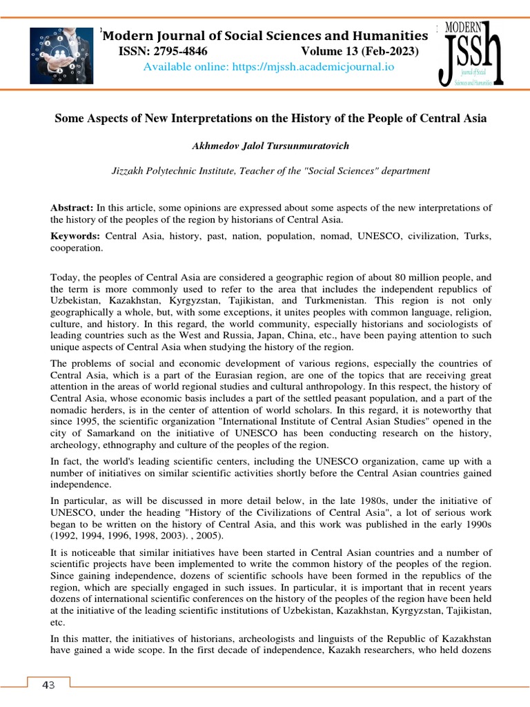 Some Aspects of New Interpretations On The History of The People of ...