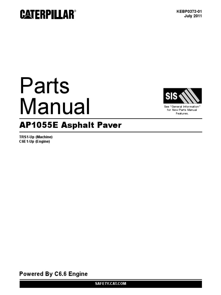 Parts Manual AP1055 E Asfalt Paver | PDF