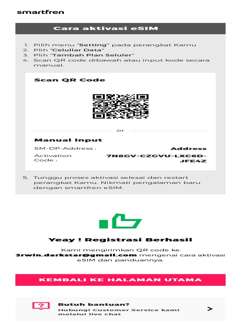 Activate Esim - Smartfren | PDF