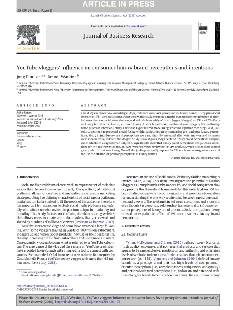 Vloggers' Impact on Luxury Brand Perceptions | PDF | Brand | Social Media