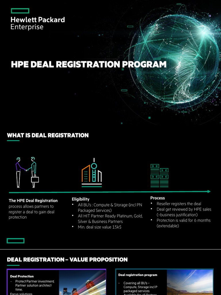 HPE Deal Registration Process Overview | PDF | Hewlett Packard | X86 ...