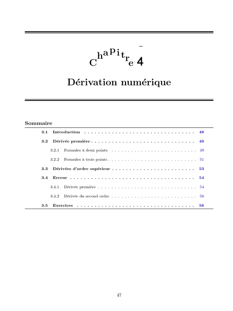 Approximations Numériques des Dérivées | PDF | Fonction (Mathématiques ...