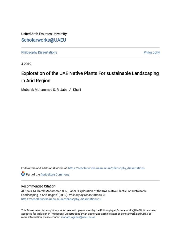 Exploration of The UAE Native Plants For Sustainable Landscaping | PDF ...