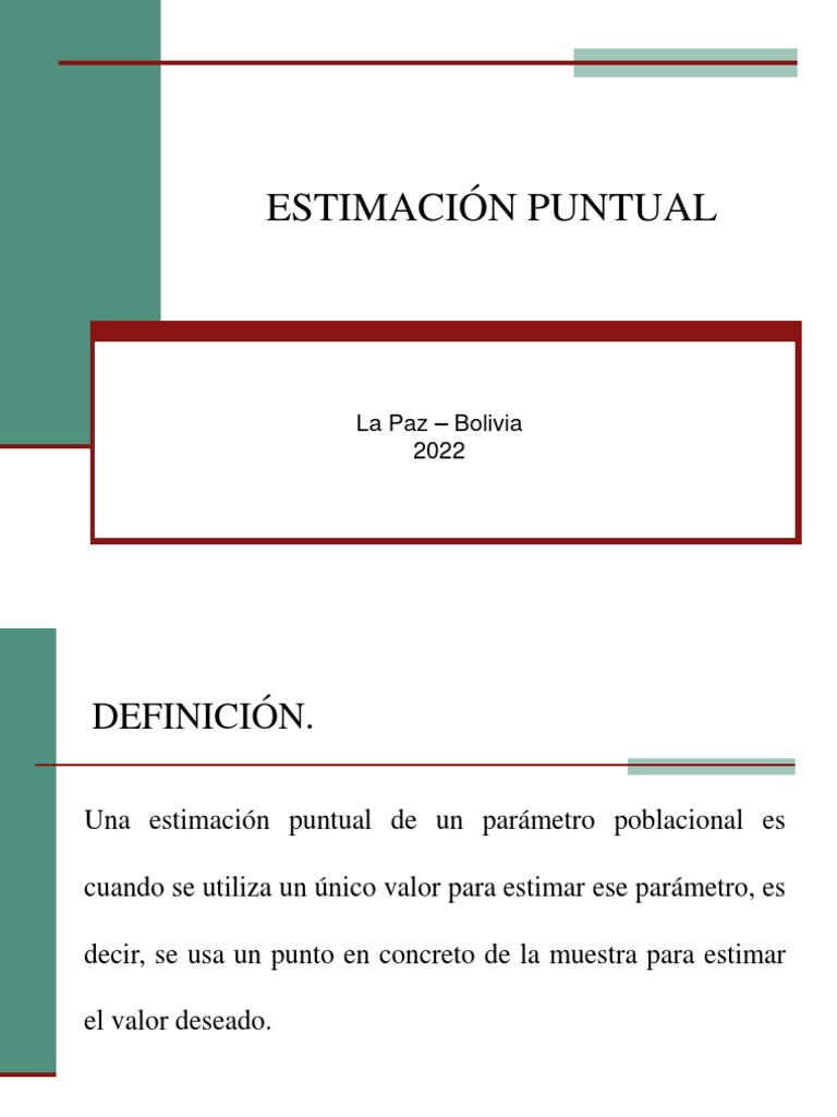 Estimación Puntual | PDF | Estimador | Muestreo (Estadísticas)