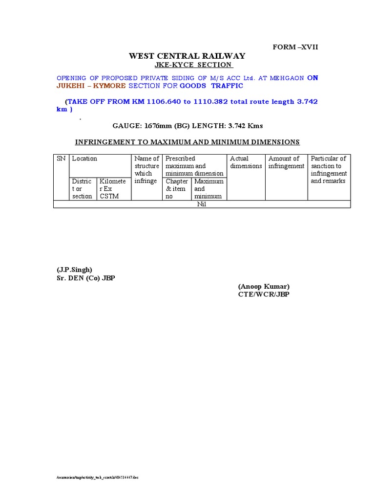 Infringement Form XVII | PDF