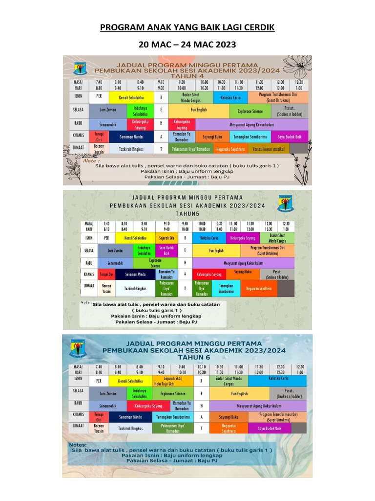 Program Anak Yang Baik Lagi Cerdik | PDF
