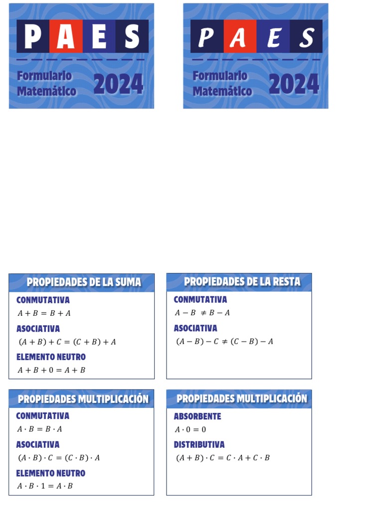 8x1ccm - Formulario PAES 2024 - NO DOBLE CARA | PDF | Métodos y materiales de enseñanza