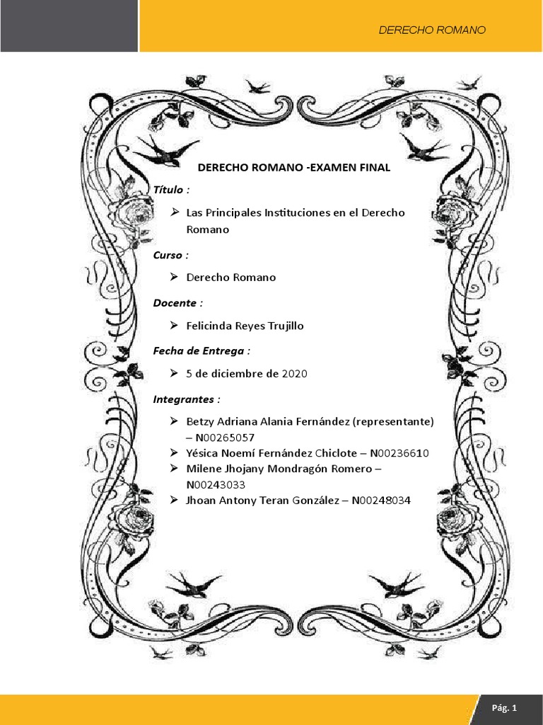 EF-Derecho Romano - DEREHO ROMANO - TERAN GONZALES JHOAN ANTONY. | PDF ...