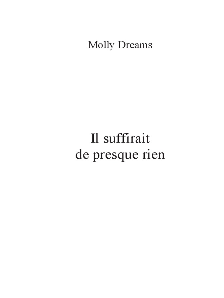 Il Suffirait de Presque Rien 15 Pages | PDF