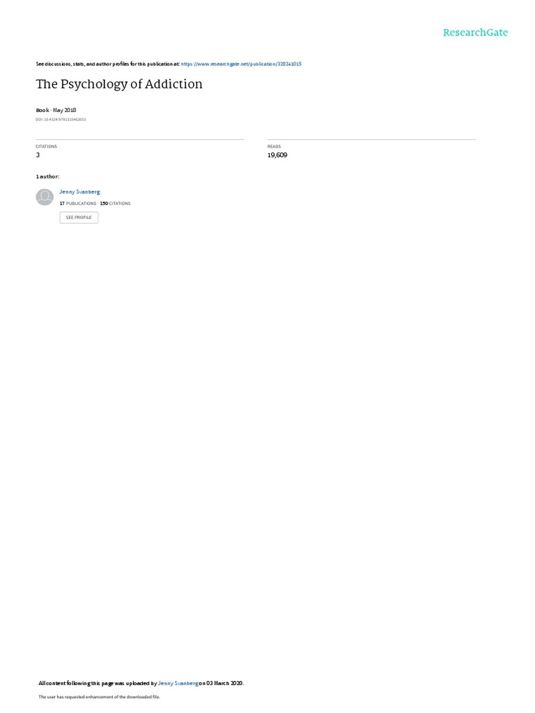 The Psychology of Addiction | PDF