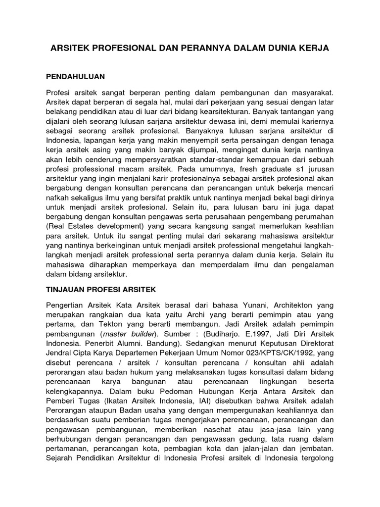 Pembahasan Profesi Arsitek | PDF