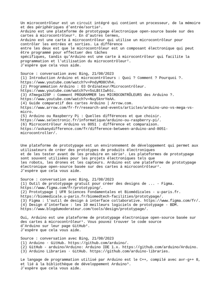Arduino vs microcontrôleur | PDF