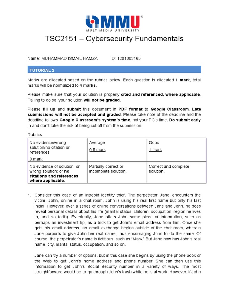 TCS2151 Tutorial 02 | PDF | Computer Virus | Computer Security