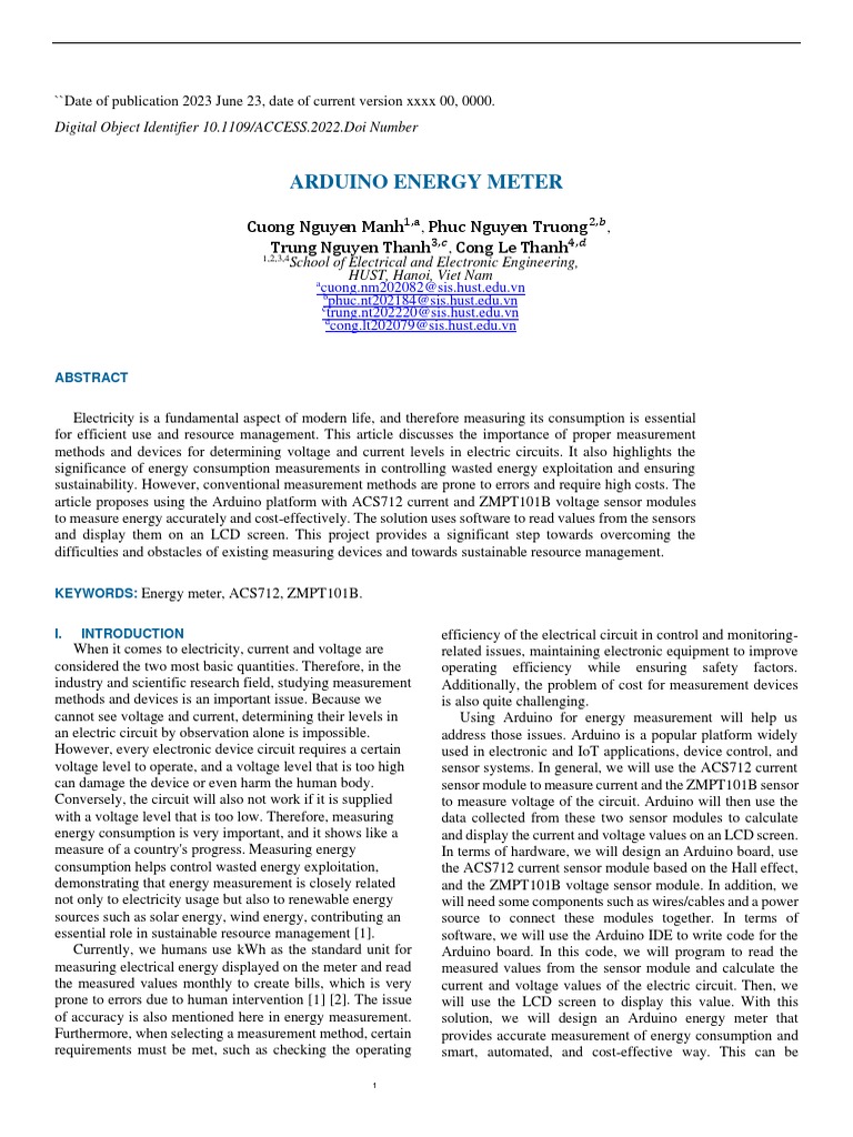Group 2 ARDUINO ENERGY METER | PDF