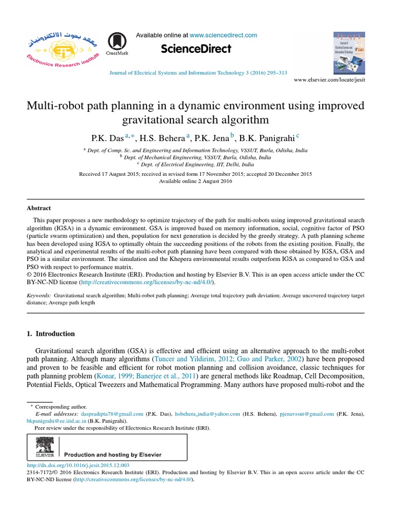 multi-robot path planning in a dynamic en | PDF | Metaheuristic | Mass