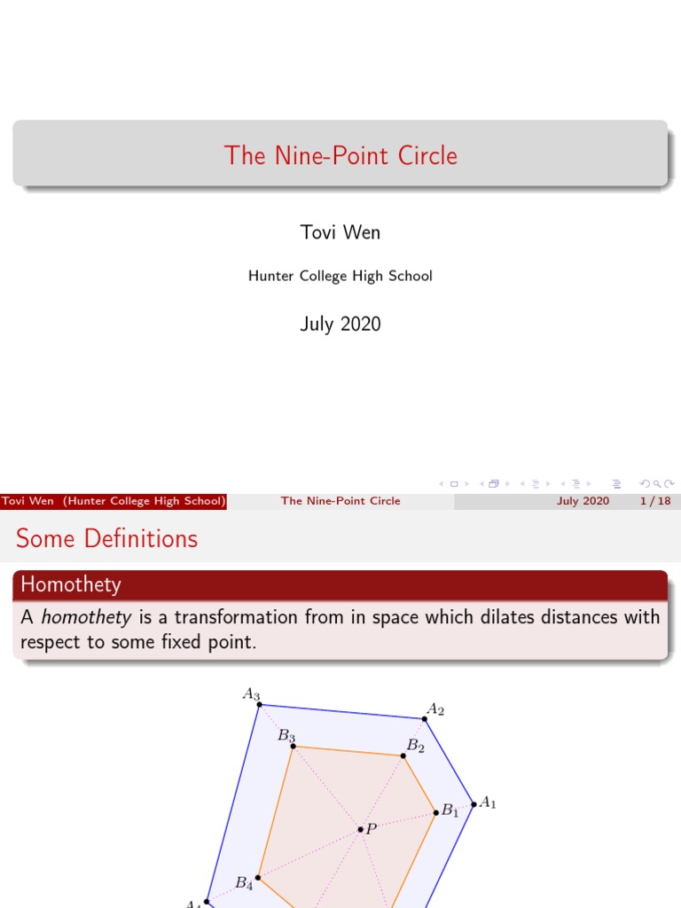The Nine-Point Circle: Tovi Wen | PDF | Triangle | Triangle Geometry