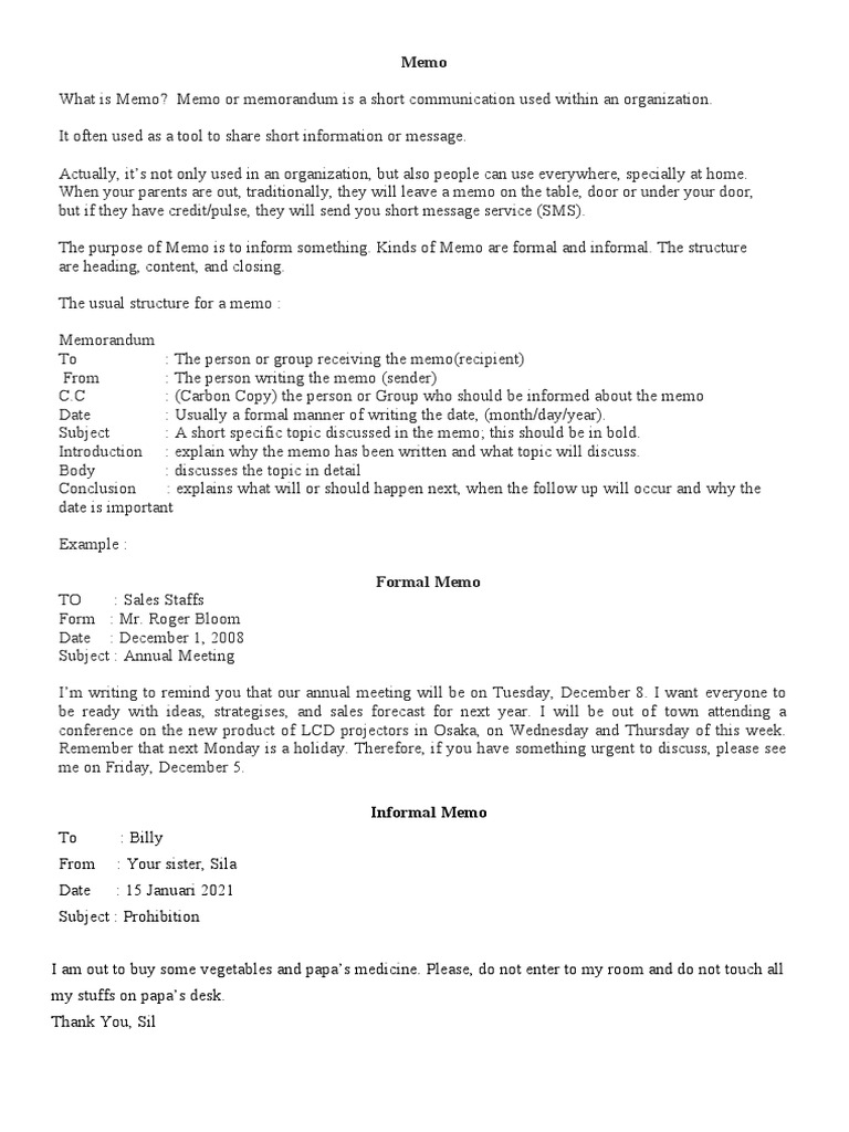 Memo Writing & Scheduling Guide | PDF