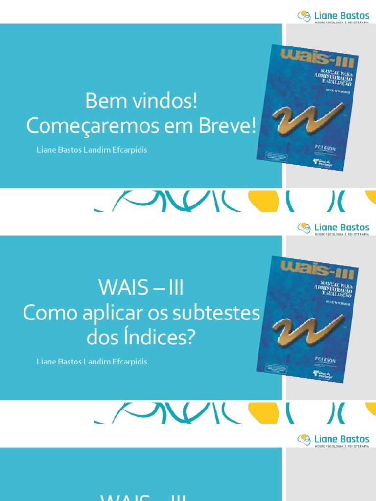 Bem Vindos! Começaremos em Breve!: Liane Bastos Landim Efcarpidis | PDF