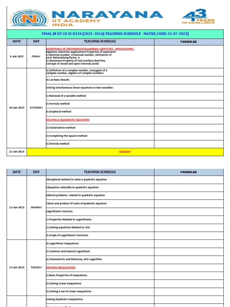 Final JR Iit Co SC n120 - Micro Teaching Schedule & QP Allotment-2023 ...