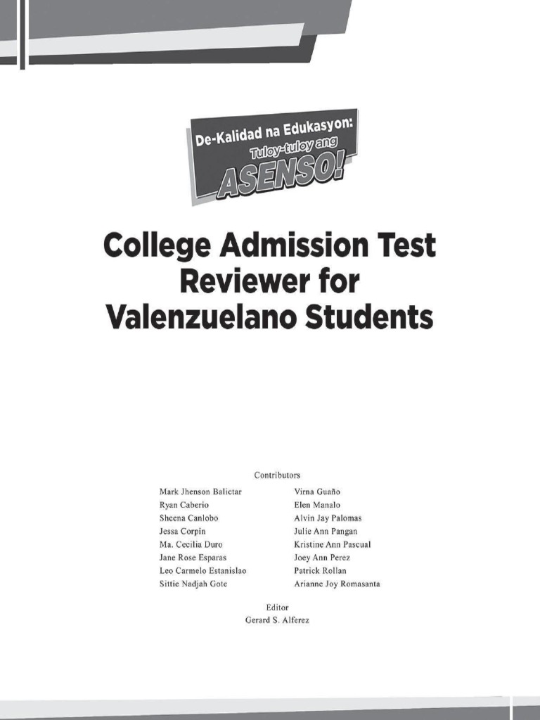 Entrance Exam Reviewer | PDF