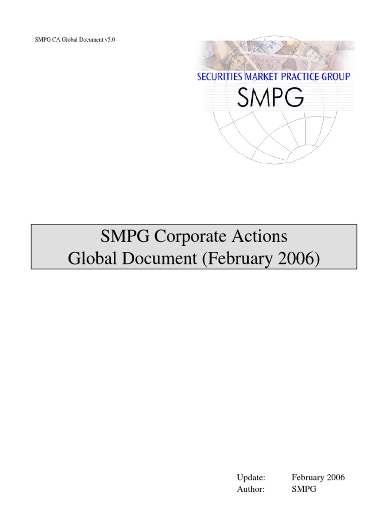 SMPG Corporate Actions Global Document | PDF | Debits And Credits ...