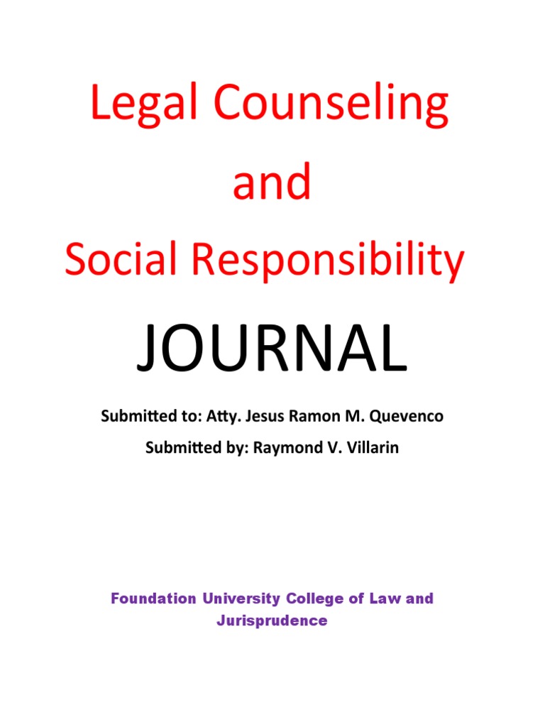 Legal Counseling Journal Raymond | PDF | Lawyer
