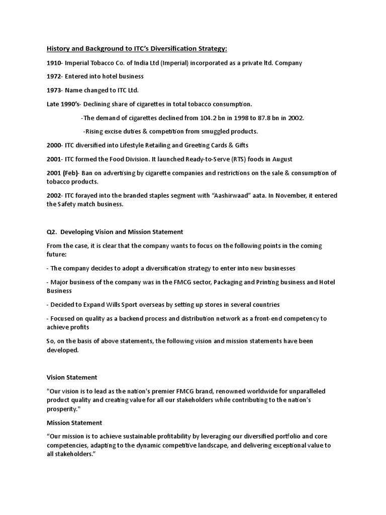 ITC and It Diversification | PDF