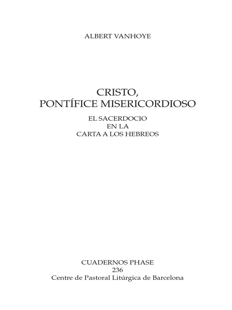 Cristo-pontífice-misericordioso | PDF | Sacerdote | Jesús