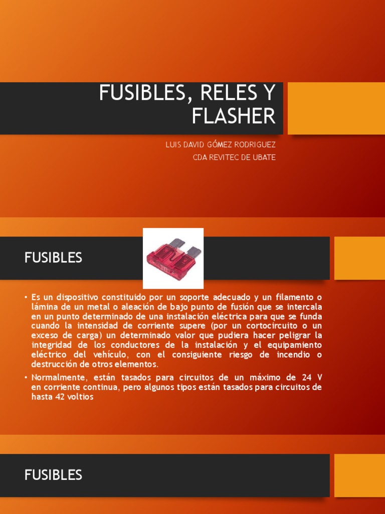 Fusibles, Relés y Flasher en Automóviles | PDF | Ciencia y matemáticas | Informática