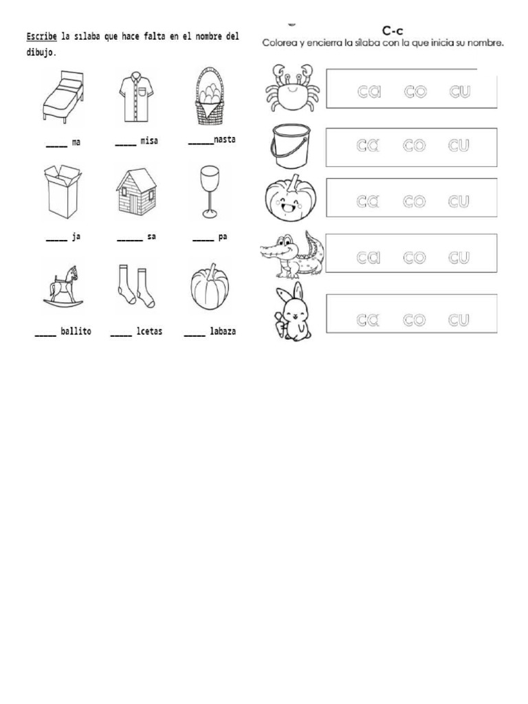 Actividades Letra C | PDF