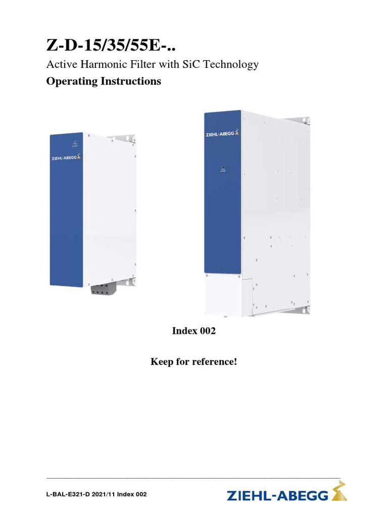 Operating Instructions: Active Harmonic Filter With Sic Technology ...