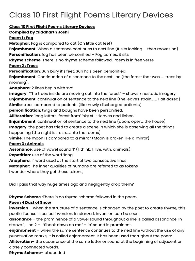 POETIC DEVICES 10th Class 3 | PDF | Poetry | Rhyme