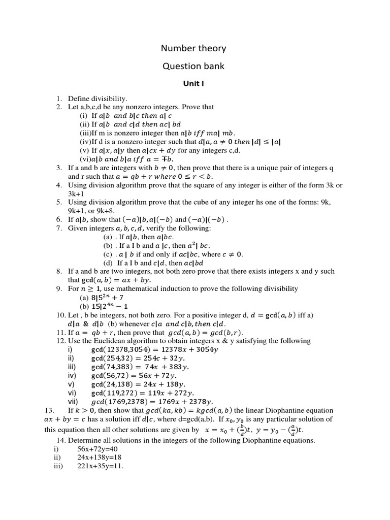 Number Theory | PDF | Public Key Cryptography | Prime Number