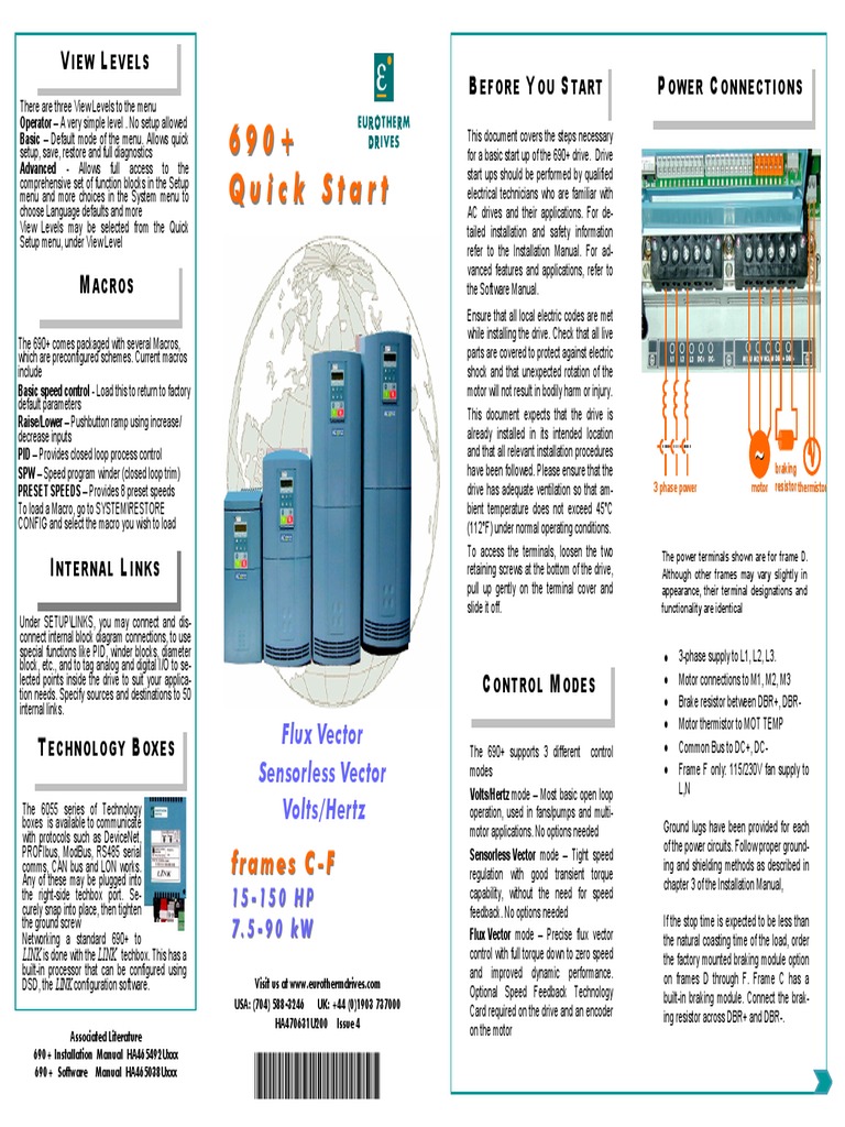 Parker SSD Drives 690PC To PF Quick-Start Guidet | PDF