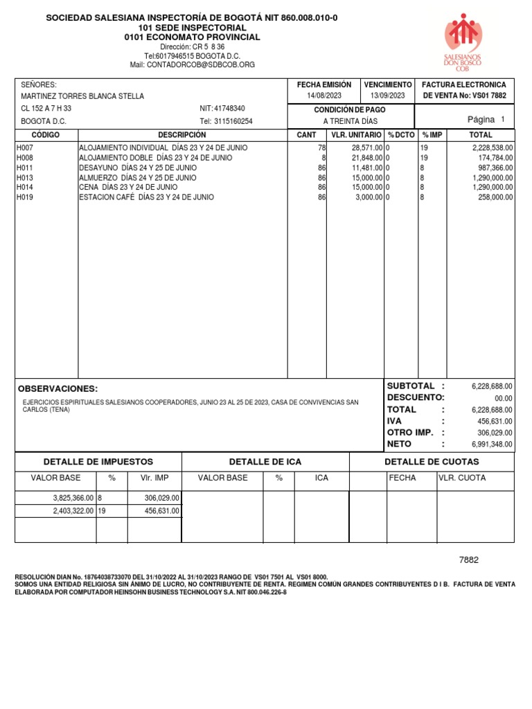 Modelo de Factura Ejemplo | PDF | Pagos | Business