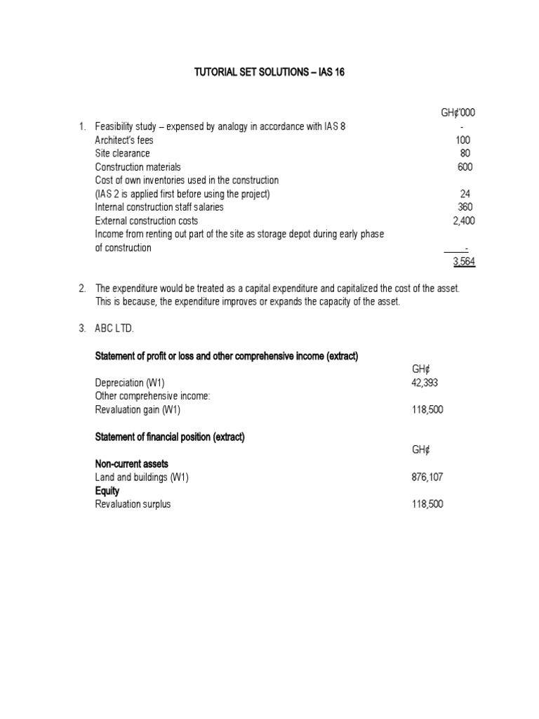Tutorial Set Solutions - Ias 16 | PDF | Finance & Money Management