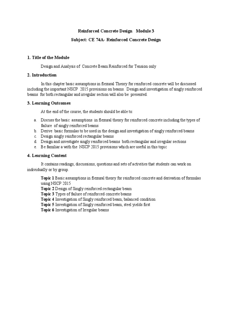 Reinforced Concrete Design Module 3 Pdf