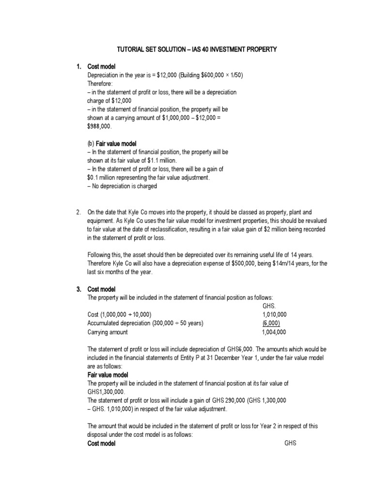 Tutorial Set Solution Ias 40 | PDF | Fair Value | Depreciation