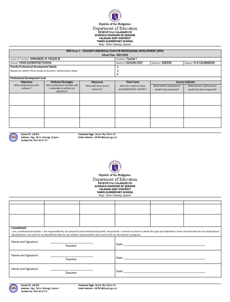 IPPD Form 1 | PDF