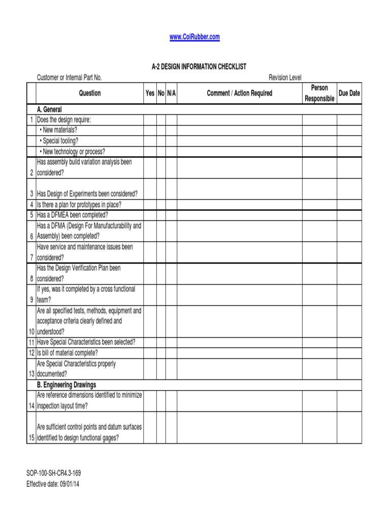 A 2 Design Info Checklist | PDF