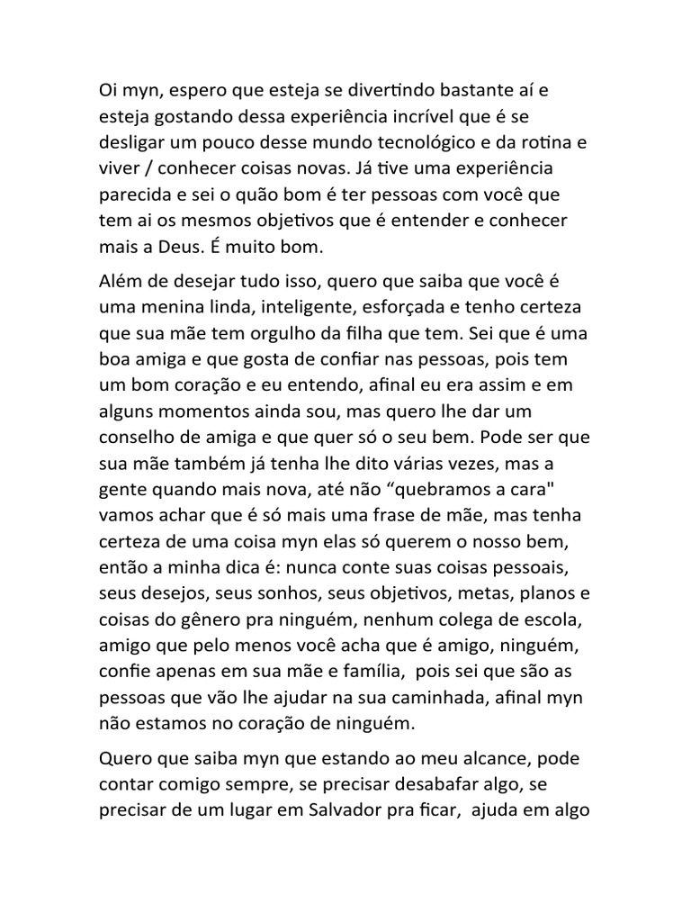 Carta para Yasmin | PDF | Deus