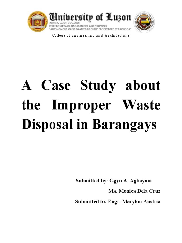 Improper Waste Disposal in Barangay Study | PDF | Wellness