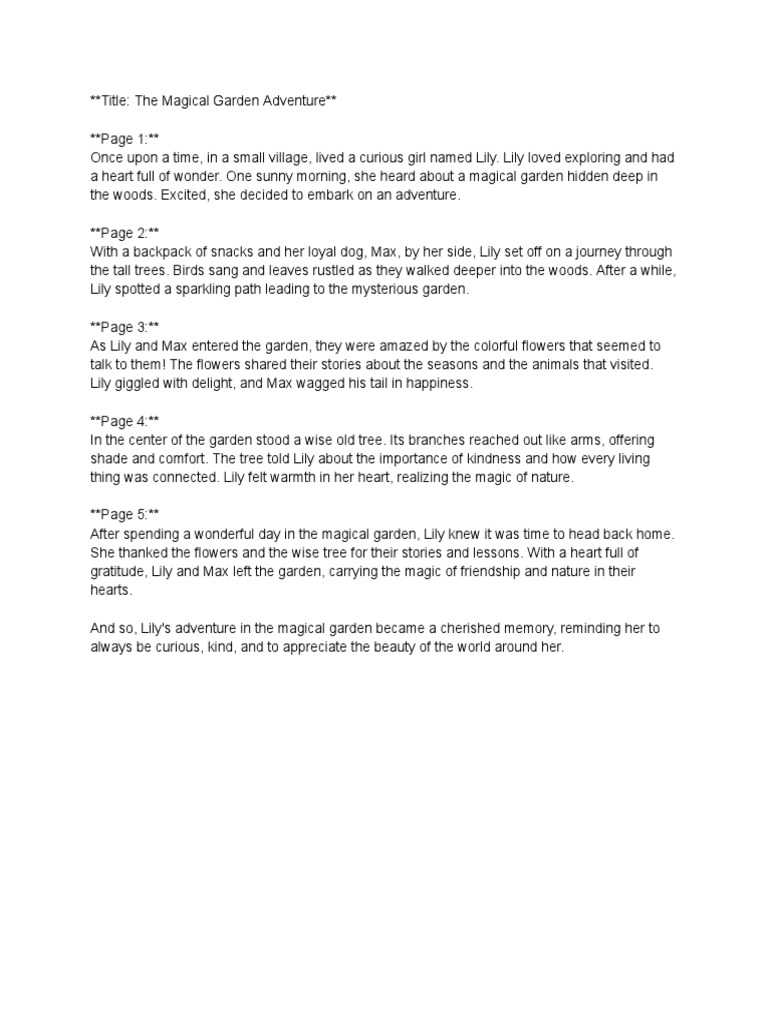 The Magical Garden Adventure | PDF