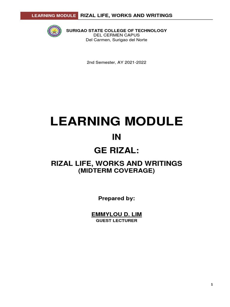 Life of J.Rizal - ELim | Download Free PDF | Spanish Colonization Of ...